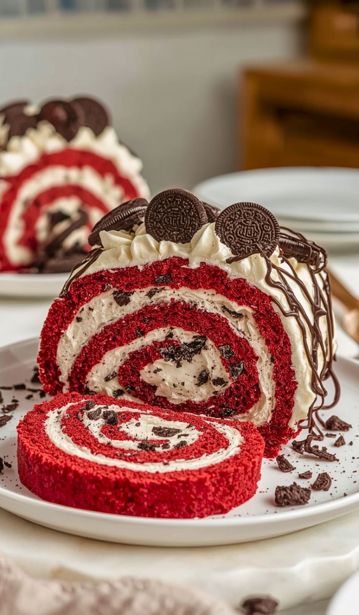 Red Velvet Oreo Cake Roll Explosion Recipe - Bite Dive