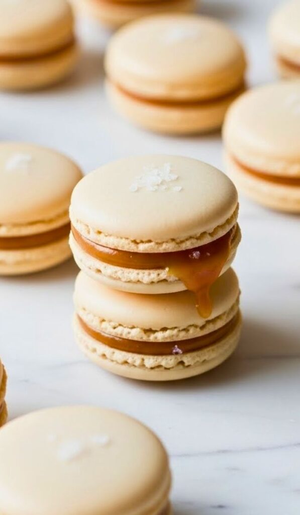 Easy Salted Caramel Macarons Recipe - Bite Dive